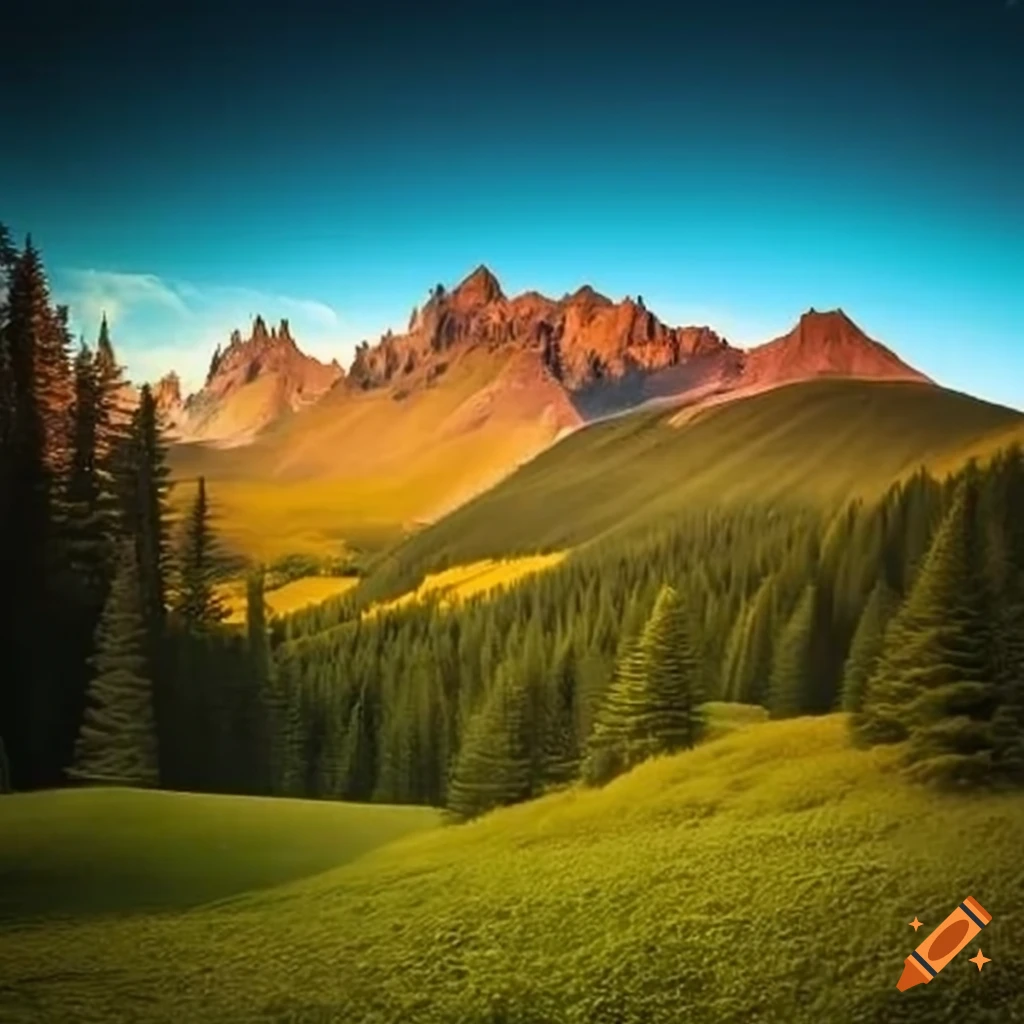 Detailed landscape with unique features on Craiyon