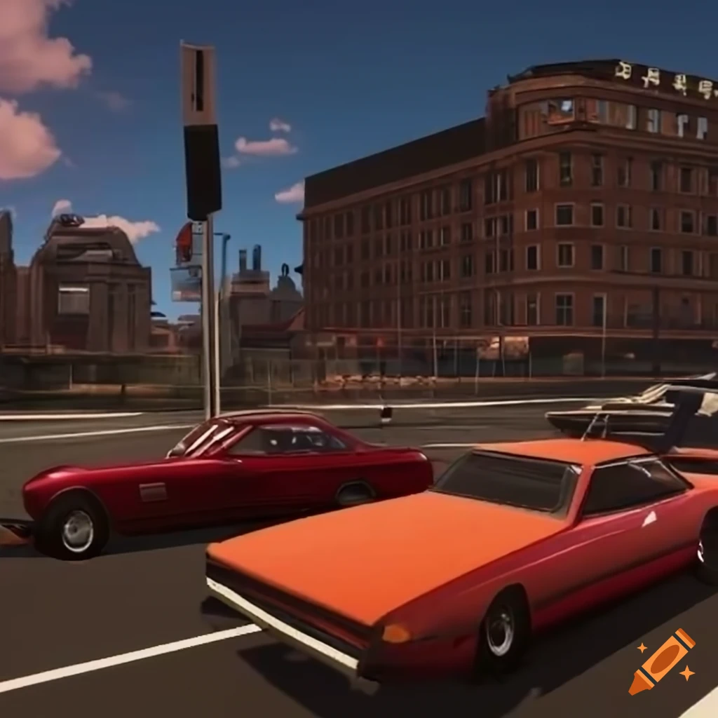 Dynamic collage of iconic vehicles from different eras and ...