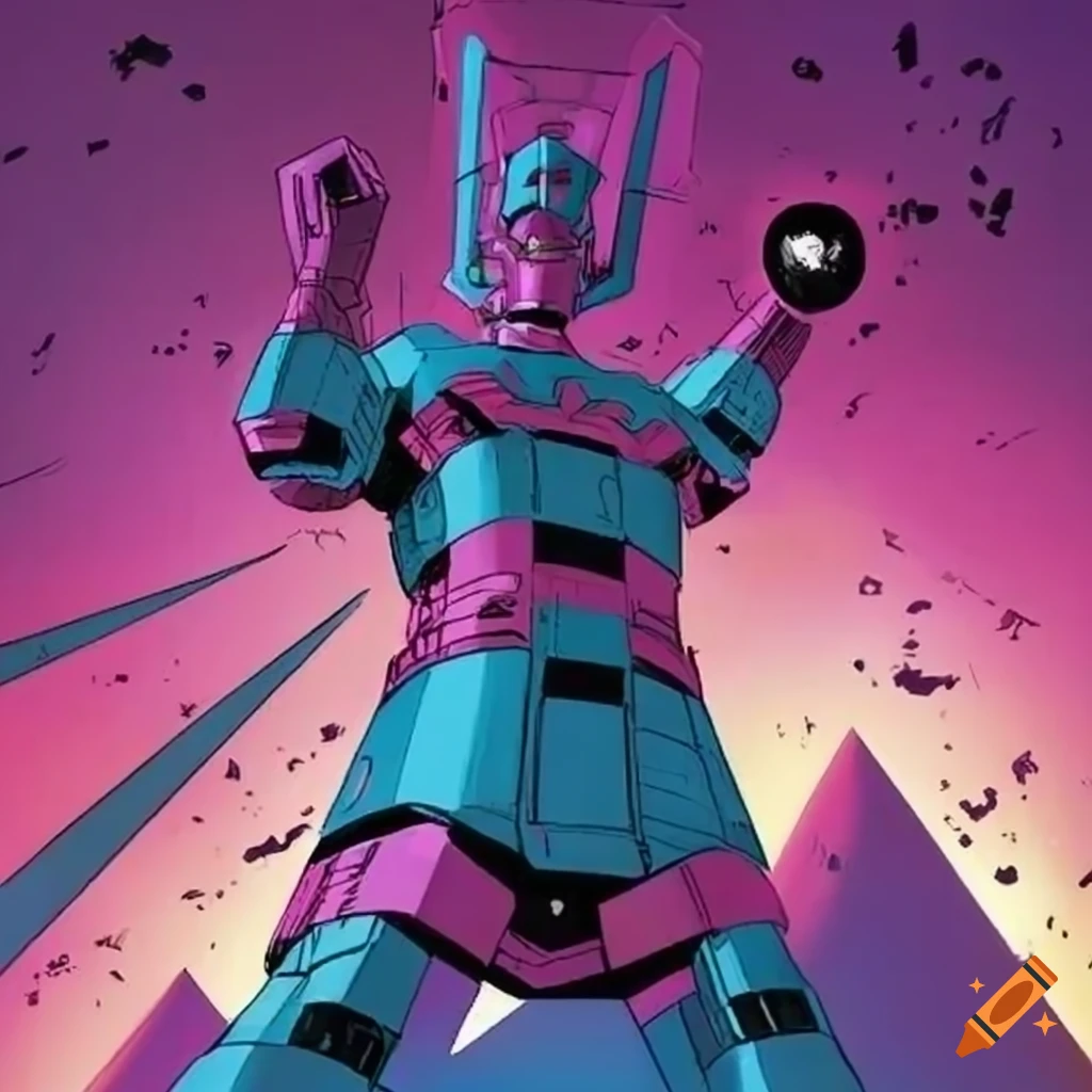 Galactus depicted as a gundam robot on Craiyon