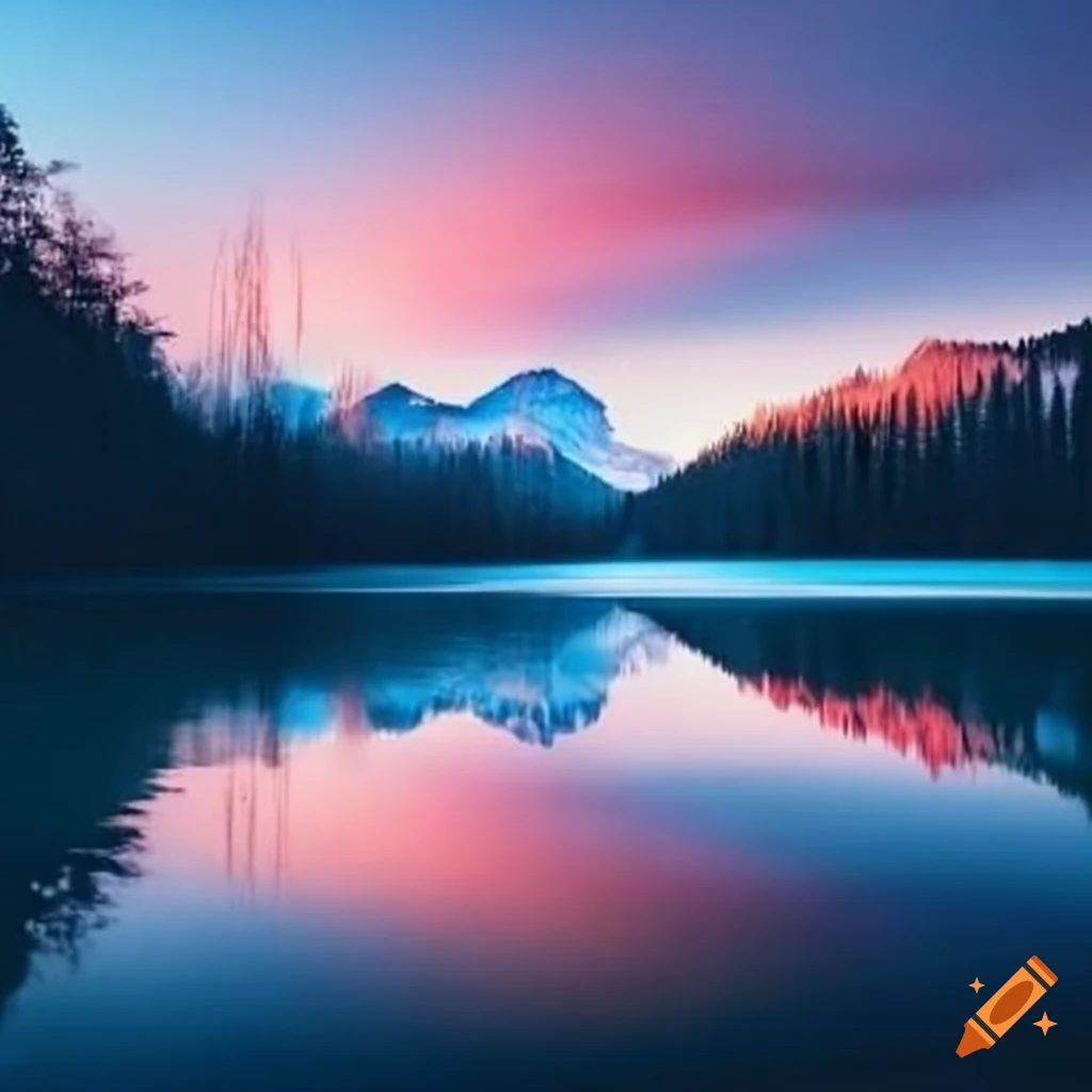 Cool lake scene on Craiyon