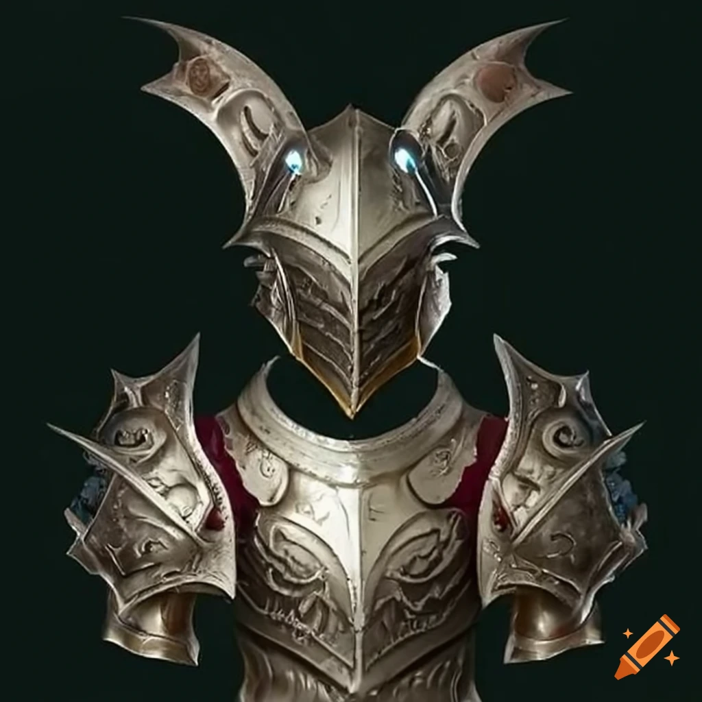 Front view of adorned magic armor on Craiyon