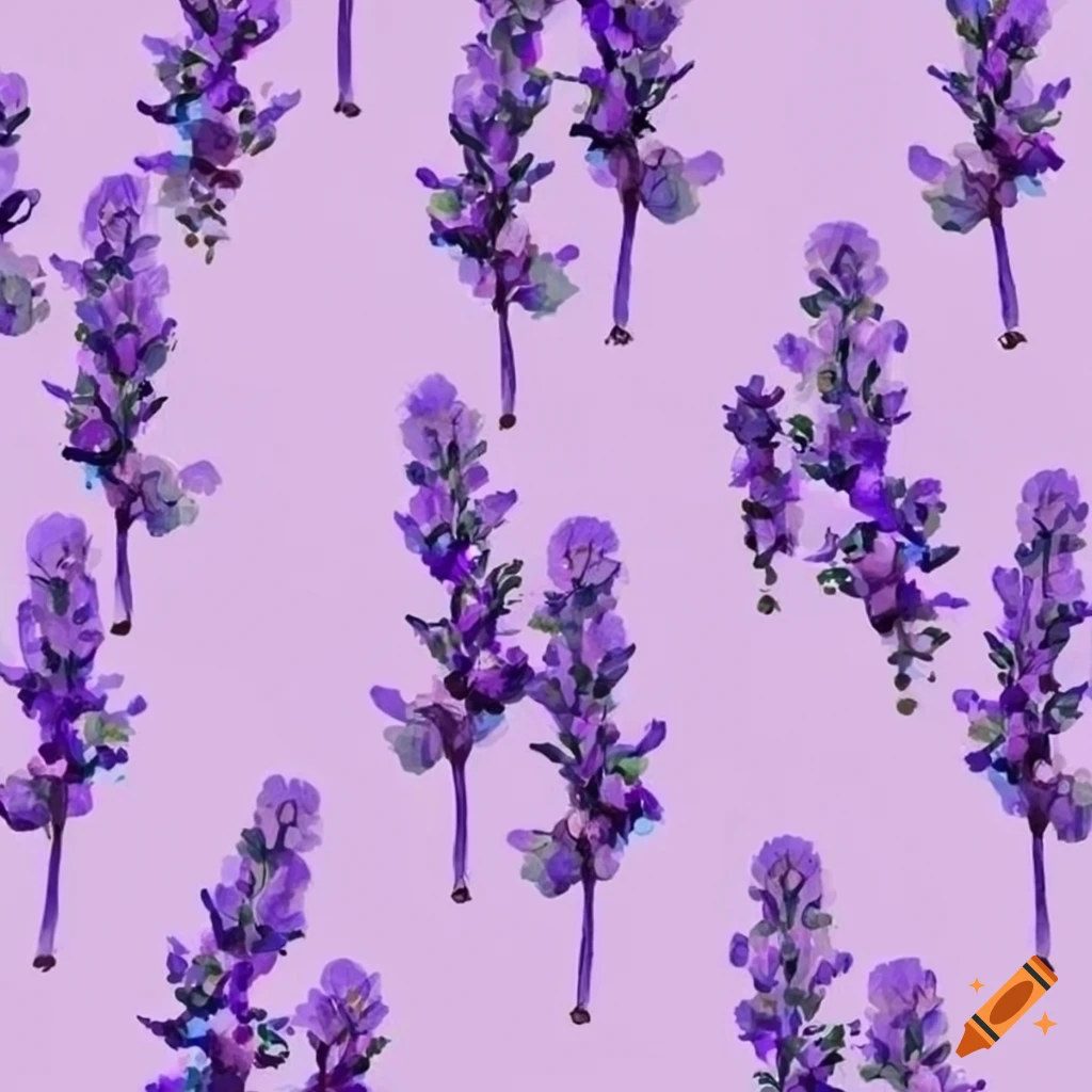 Lavender blossom aesthetic watercolor pattern on Craiyon