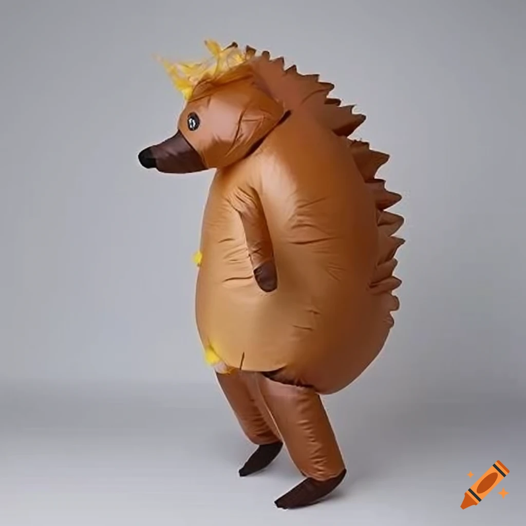 Inflatable hedgehog costume for children in dark brown and caramel ...