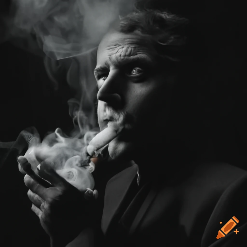 Macron with a smoking weed gesture on Craiyon