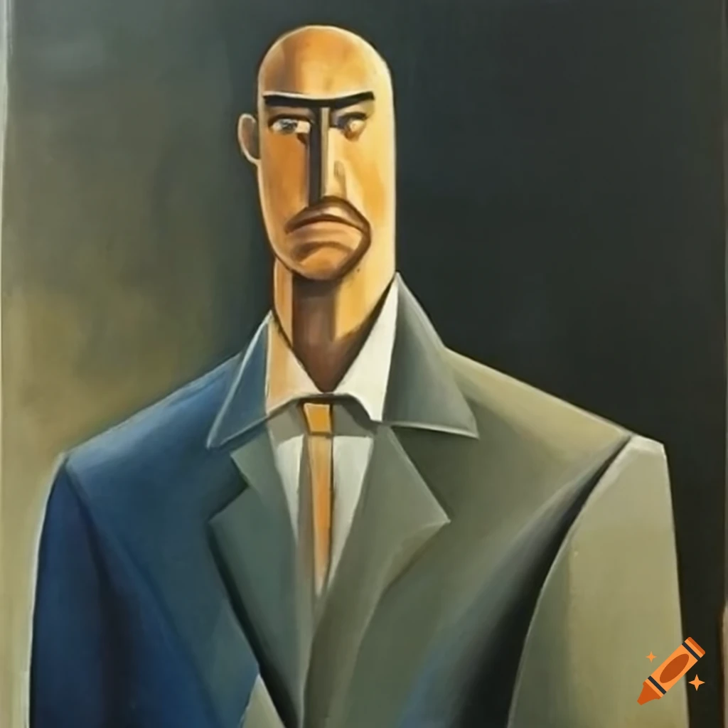 Cubism painting of a man figure on Craiyon