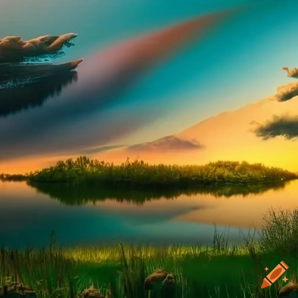 Detailed landscape with unique features on Craiyon