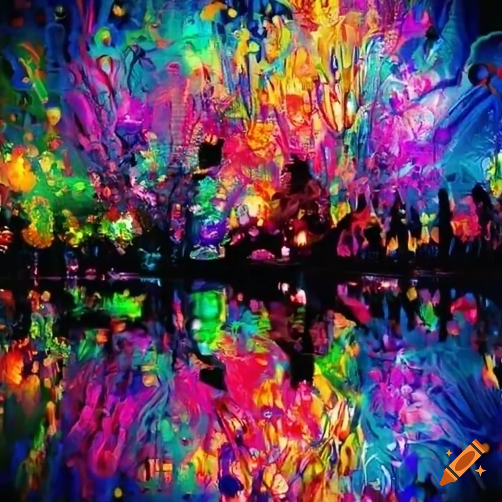 Colorful night celebrations on Craiyon