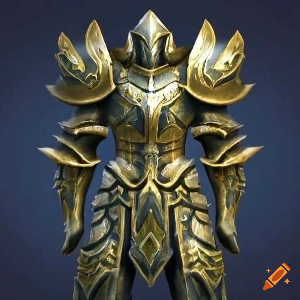 Exalted magic armor frontal view on Craiyon