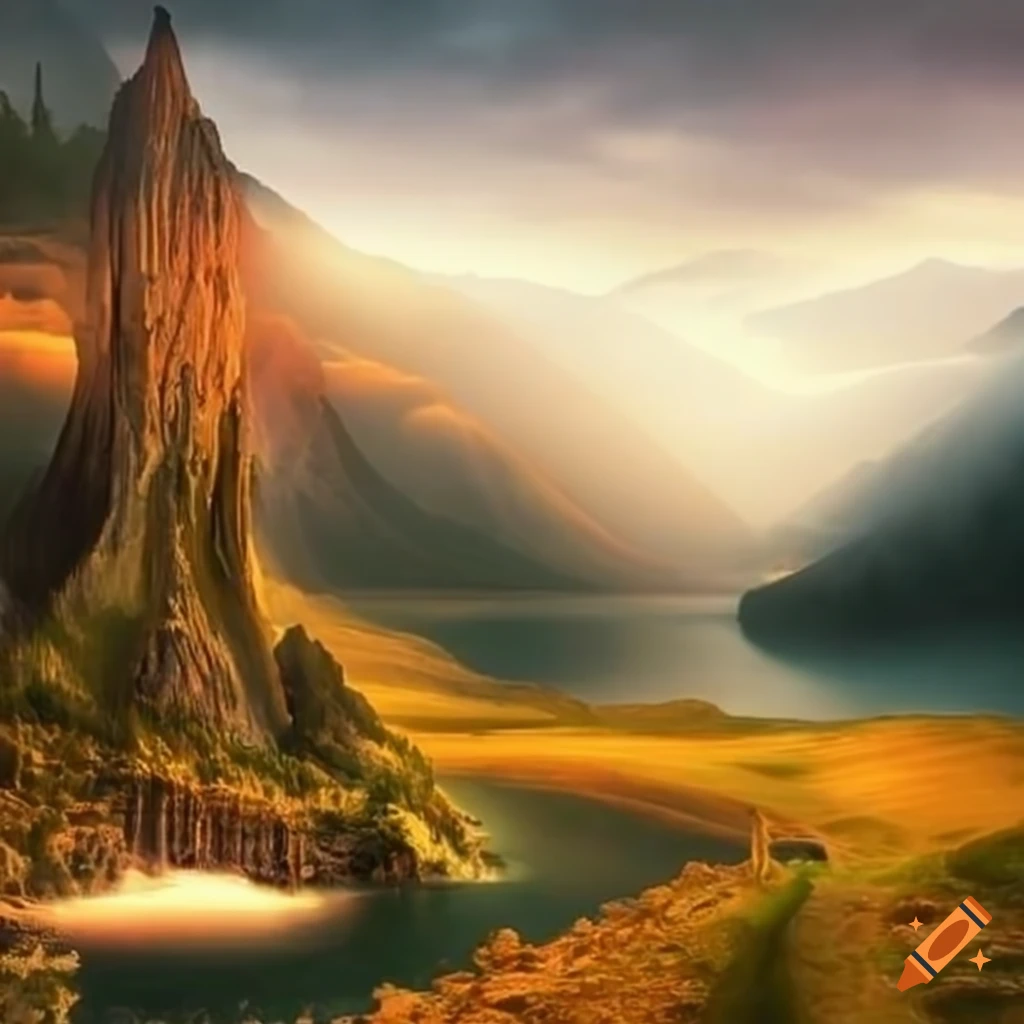 Detailed landscape with unique features on Craiyon