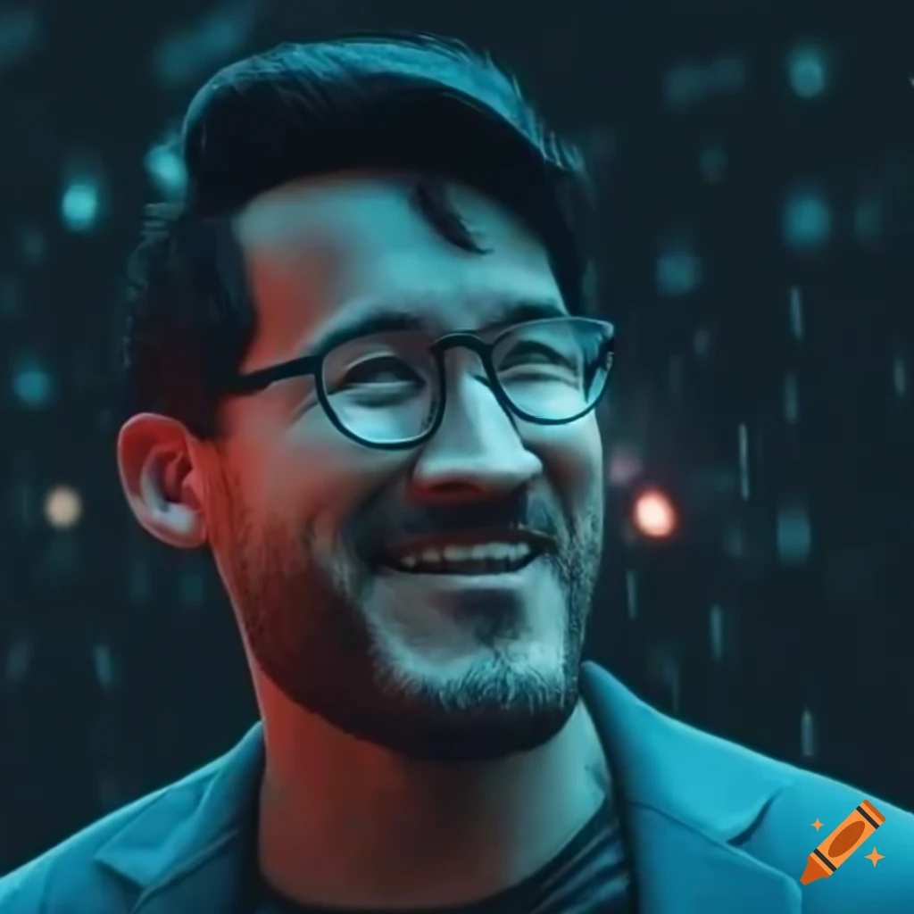 Markiplier in blade runner 2049 setting with emotional lighting on Craiyon