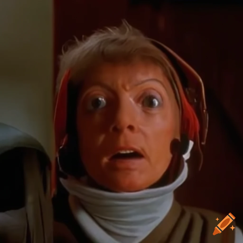 Nien nunb as a retro action movie love interest on Craiyon