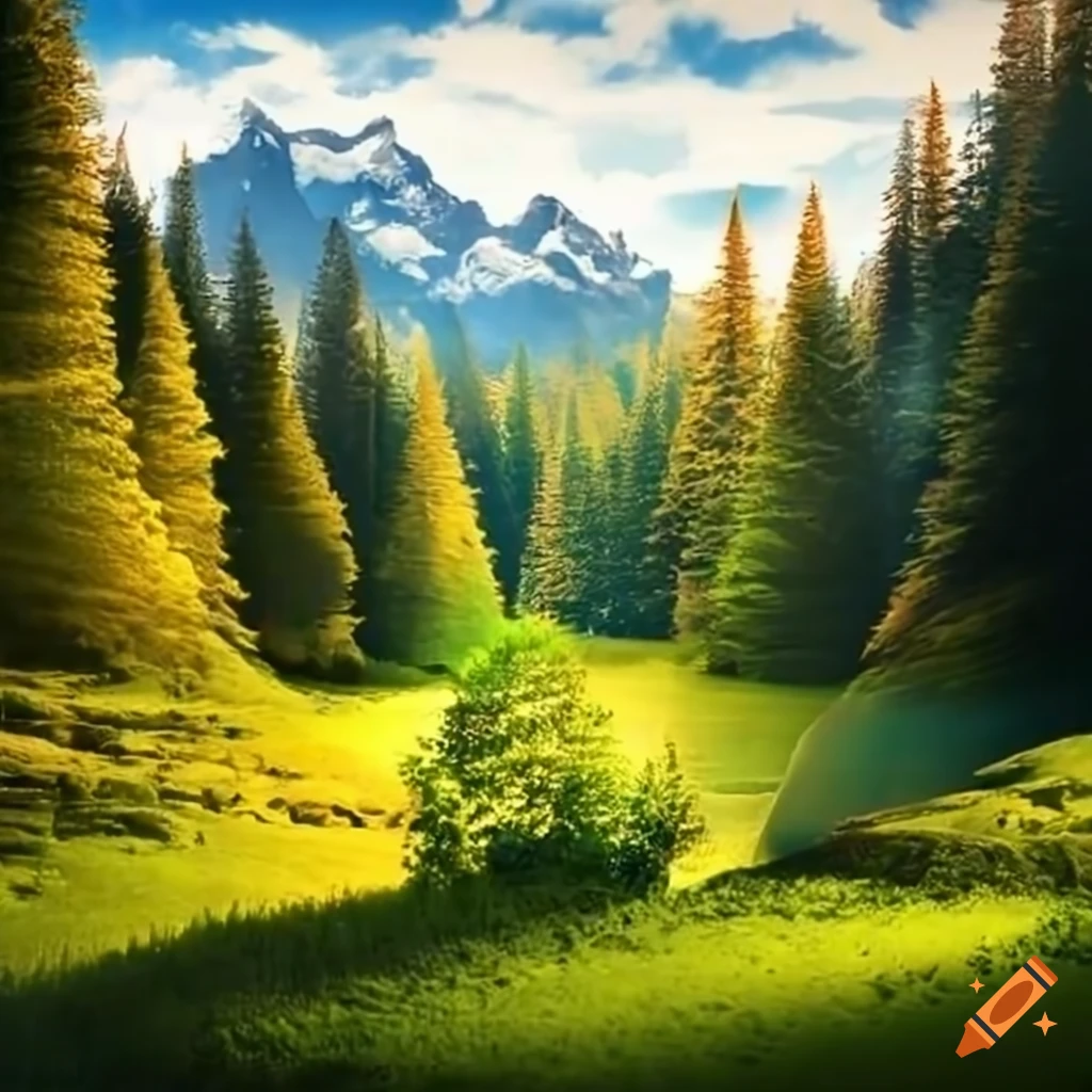 Detailed landscape with unique features on Craiyon