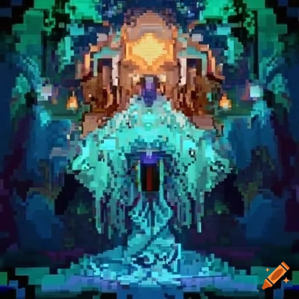 Dream god in pixel art style on Craiyon