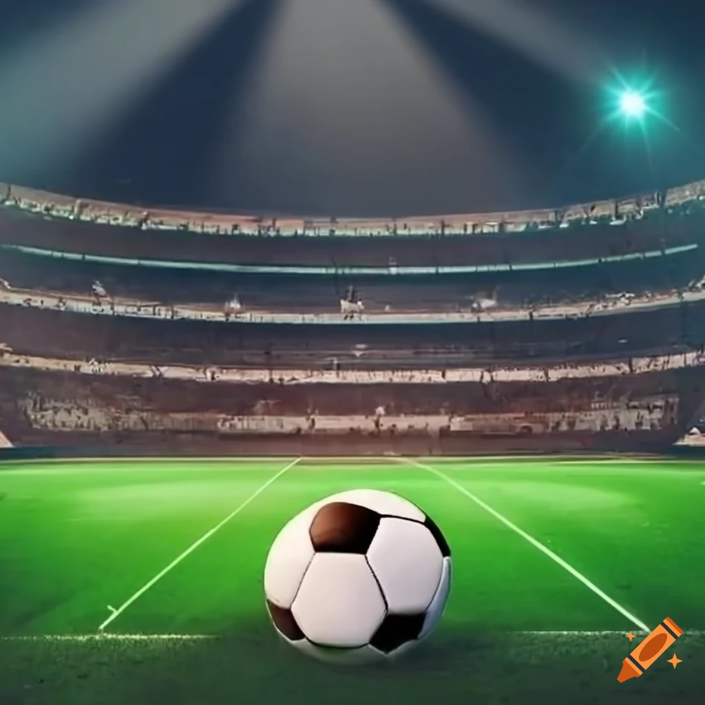 Football pitch with sports equipment in the background on Craiyon