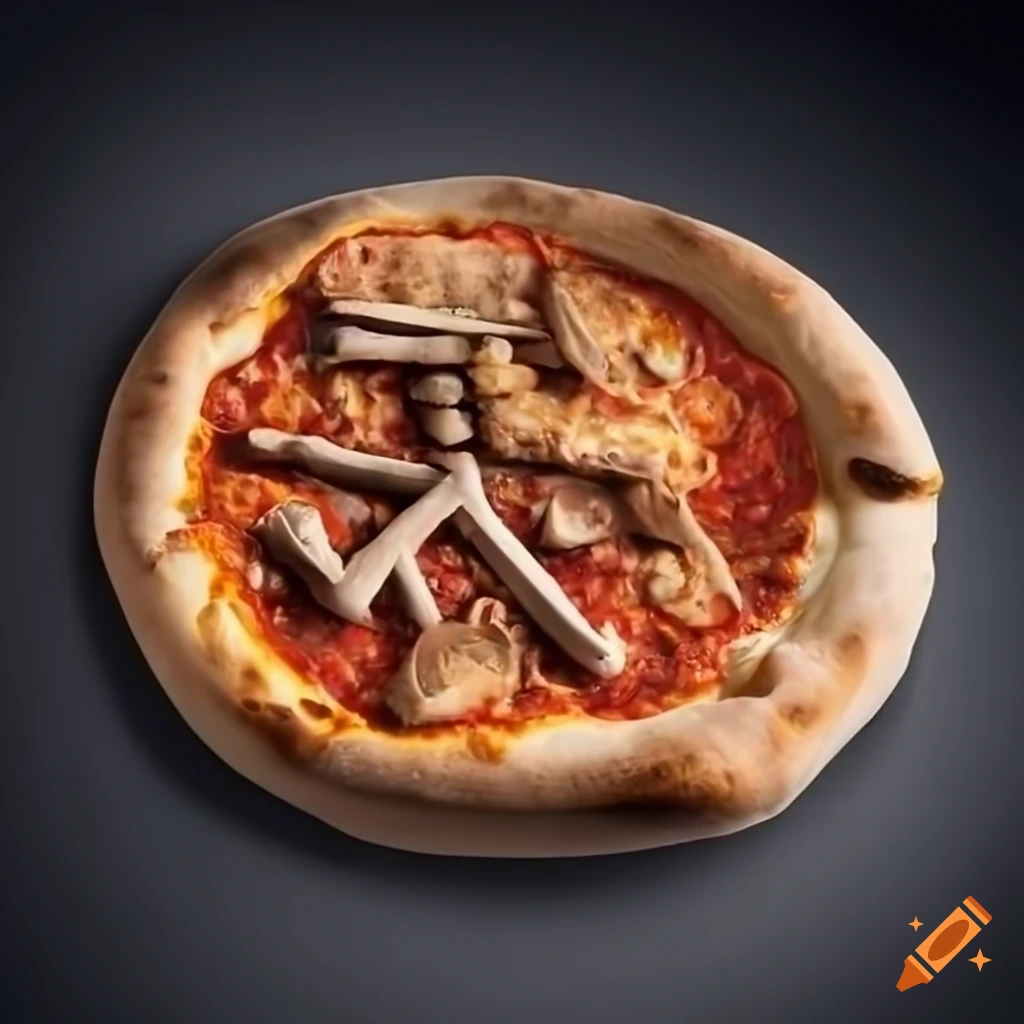 Pizza with bones on Craiyon
