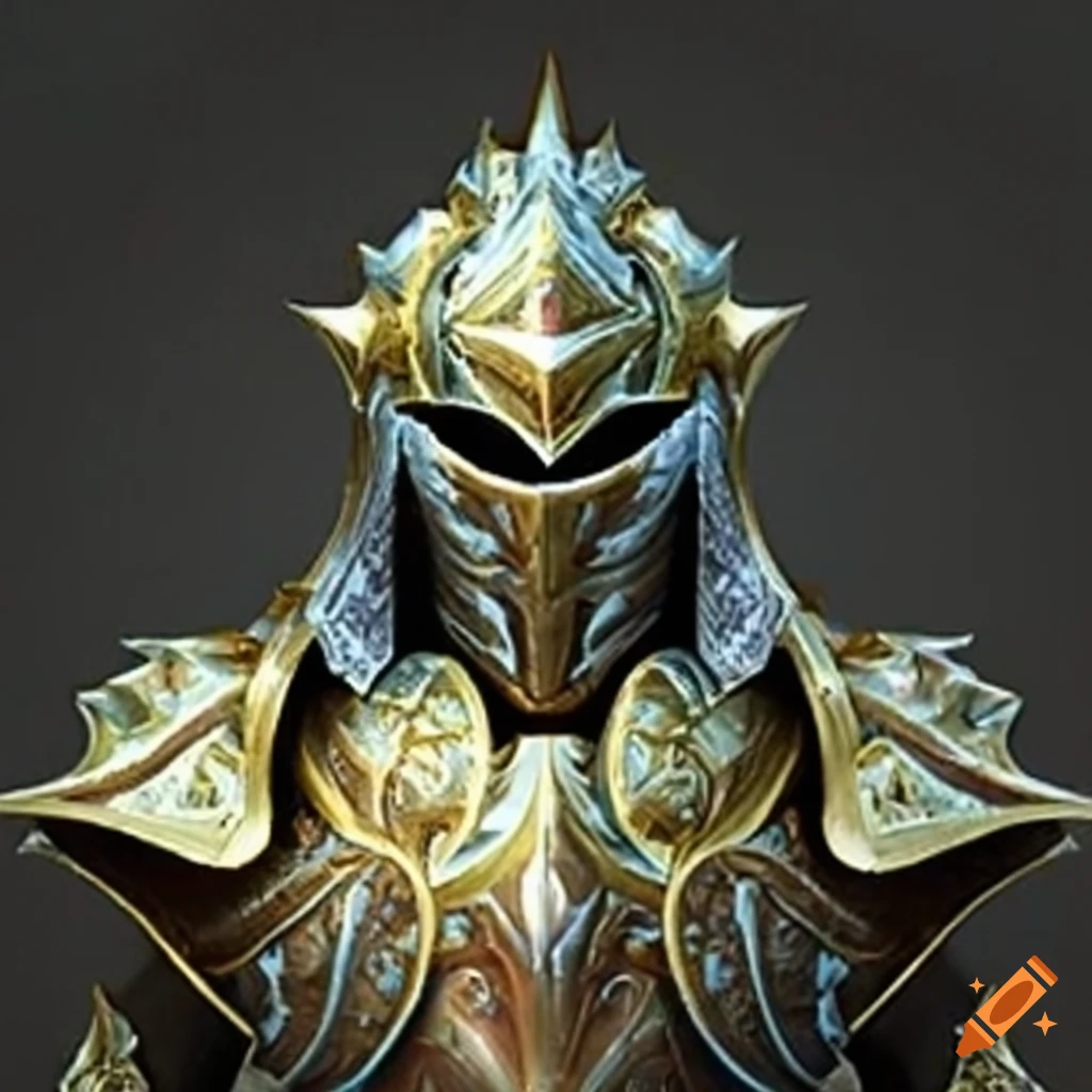 Exalted magic armor from the front view on Craiyon