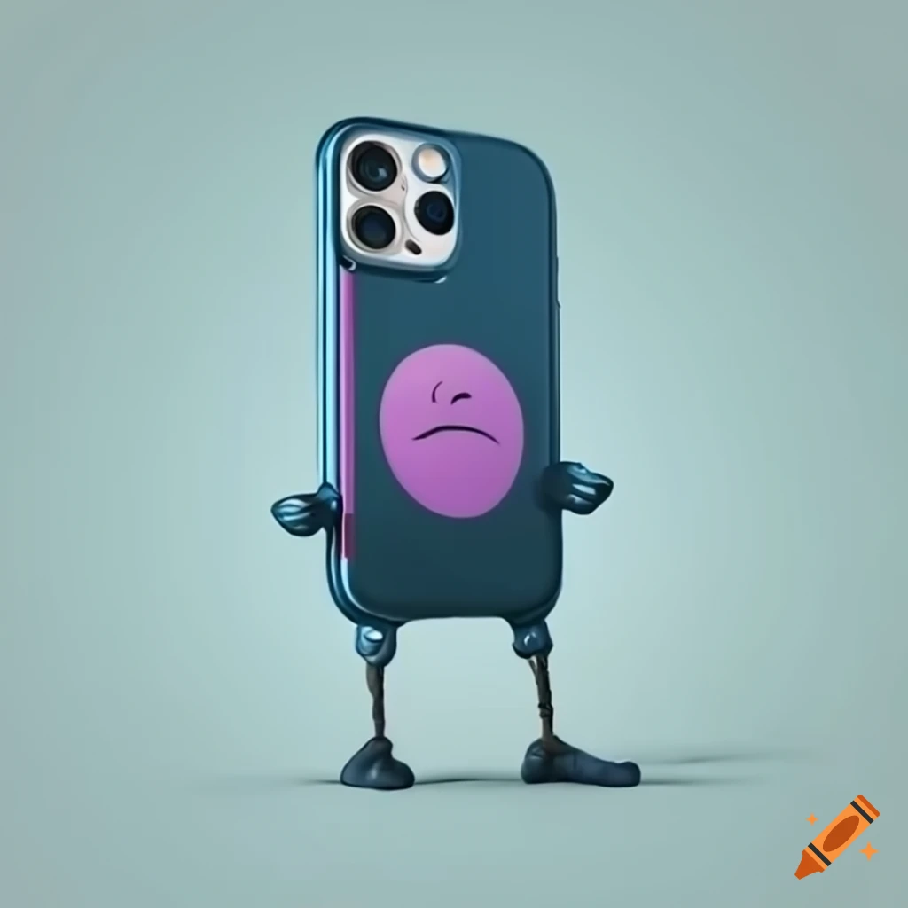 Characterization of an Apple iPhone 15 with hands and legs on Craiyon