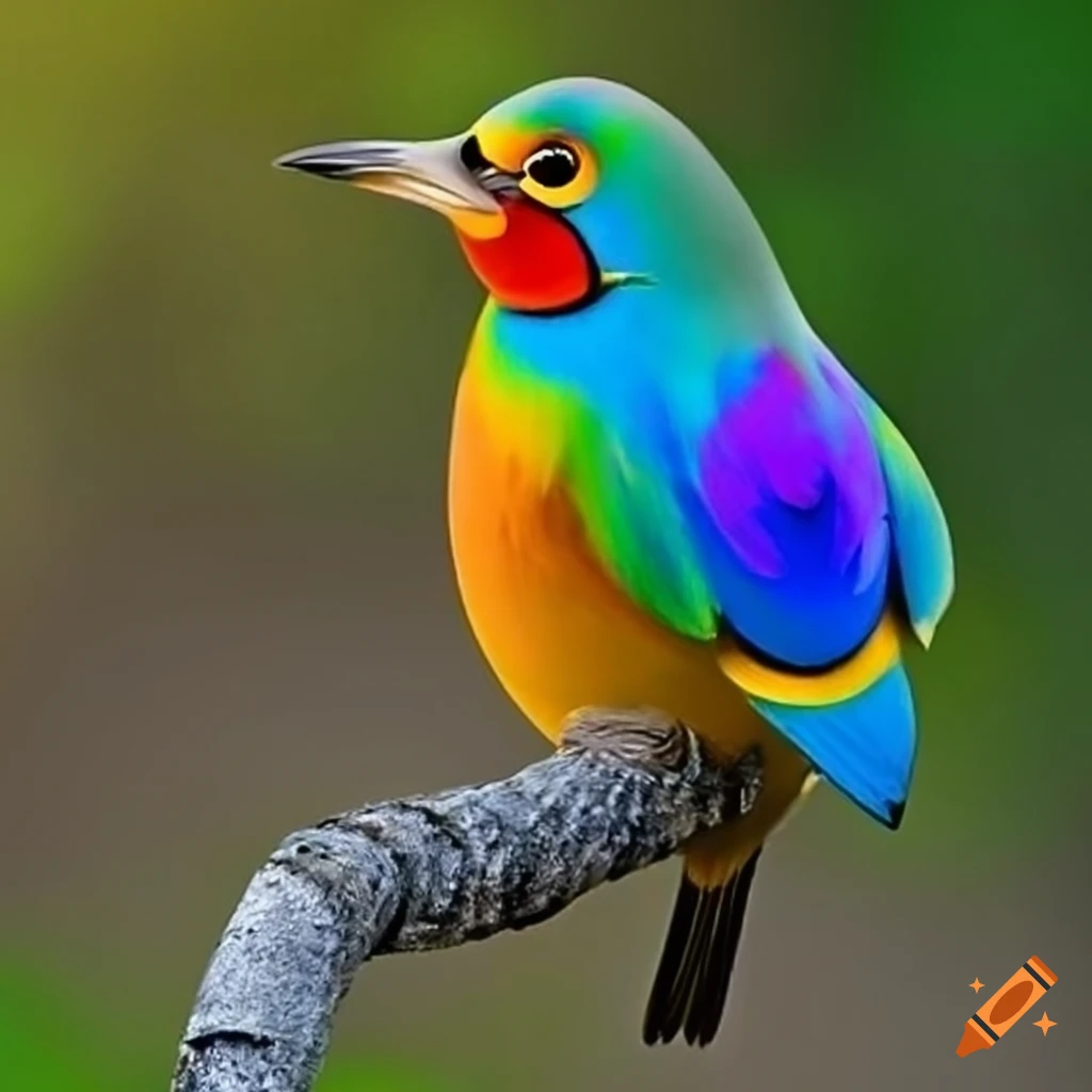 Vibrant cartoon bird illustration on Craiyon