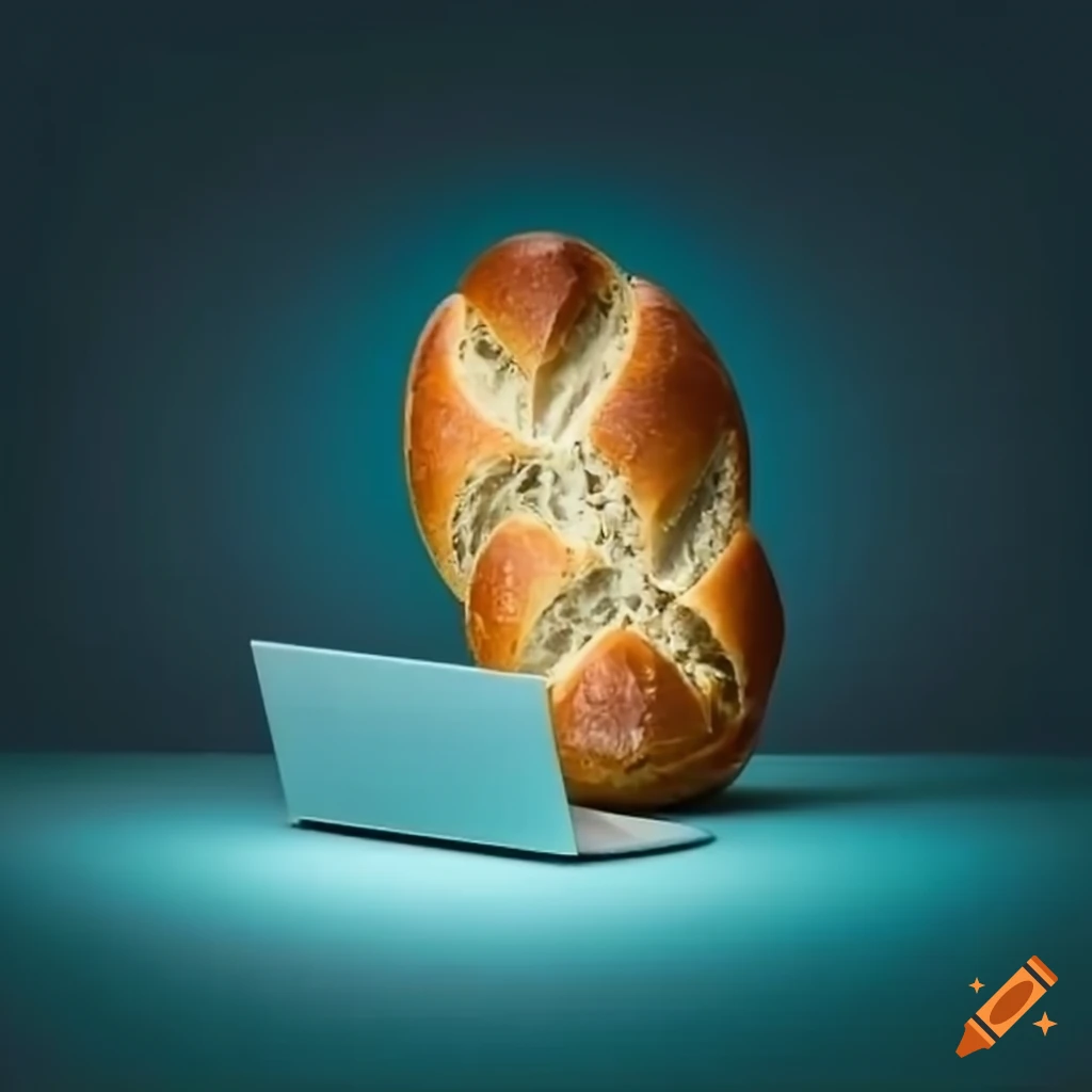 Baguette using a computer on Craiyon