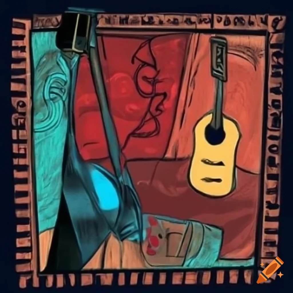 Harmonica and tango theme with the word 'volver' on Craiyon