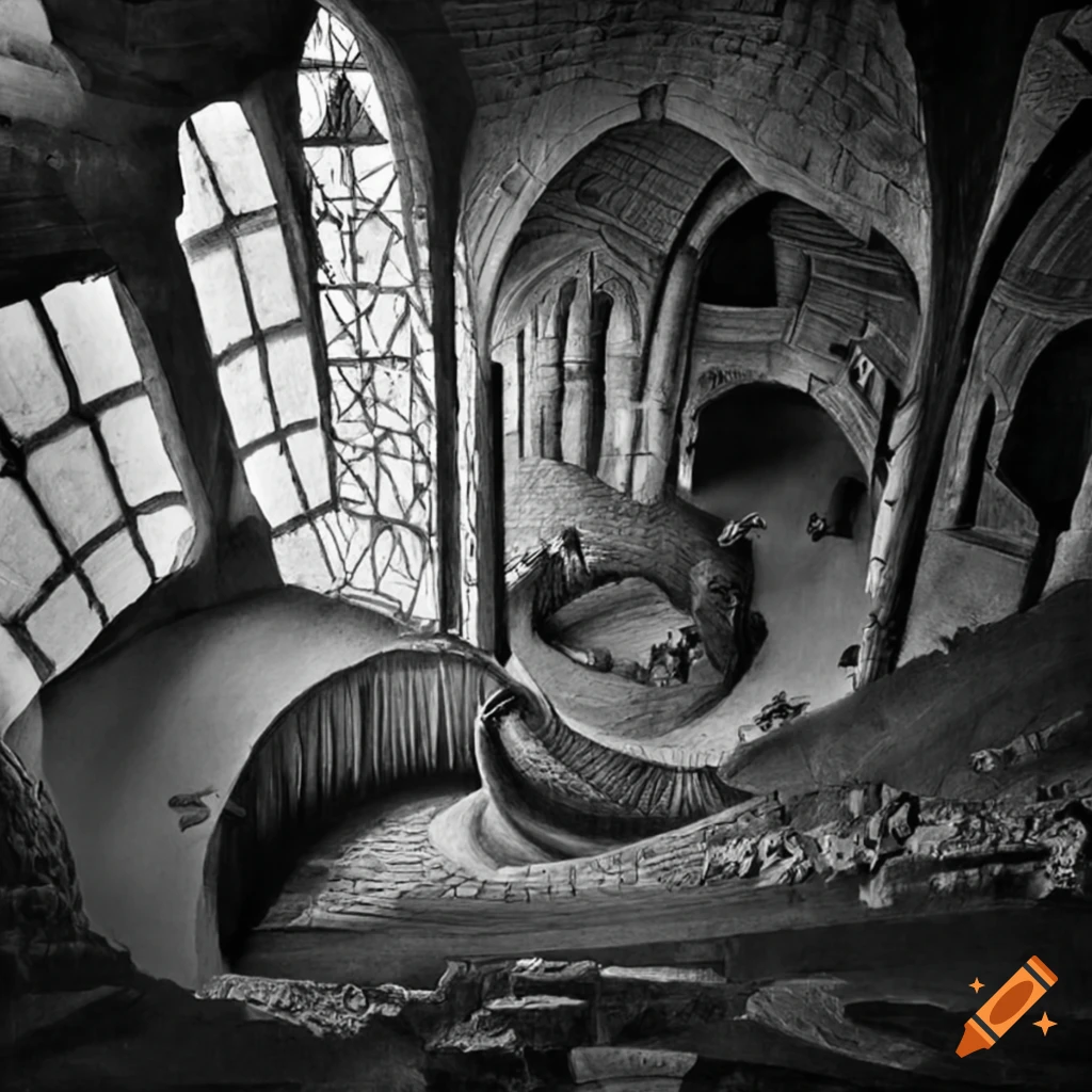 Cave by mc escher on Craiyon