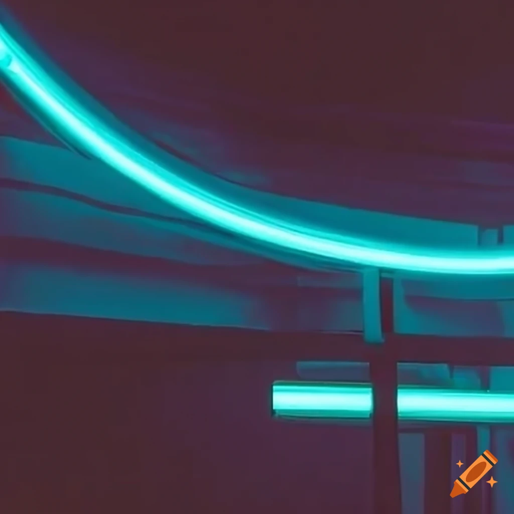 Glowing neon line at night on a Seven Eleven store on Craiyon
