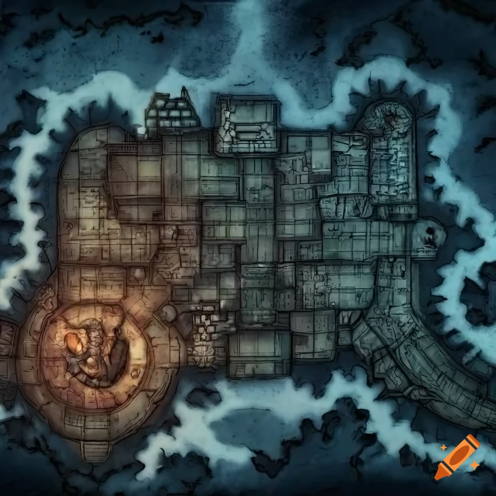 Intricately designed Bloodborne-inspired tabletop RPG map with non ...