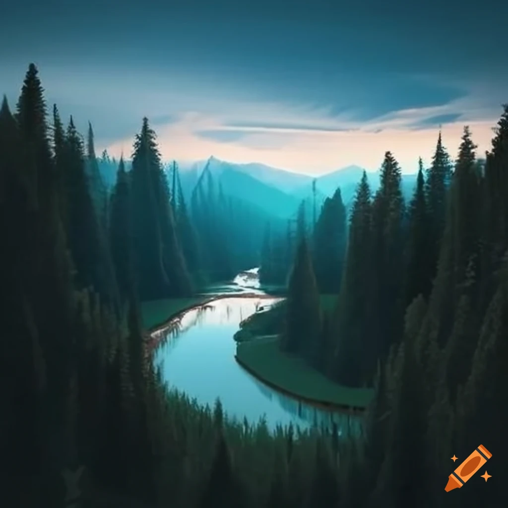 Detailed landscape with unique features on Craiyon