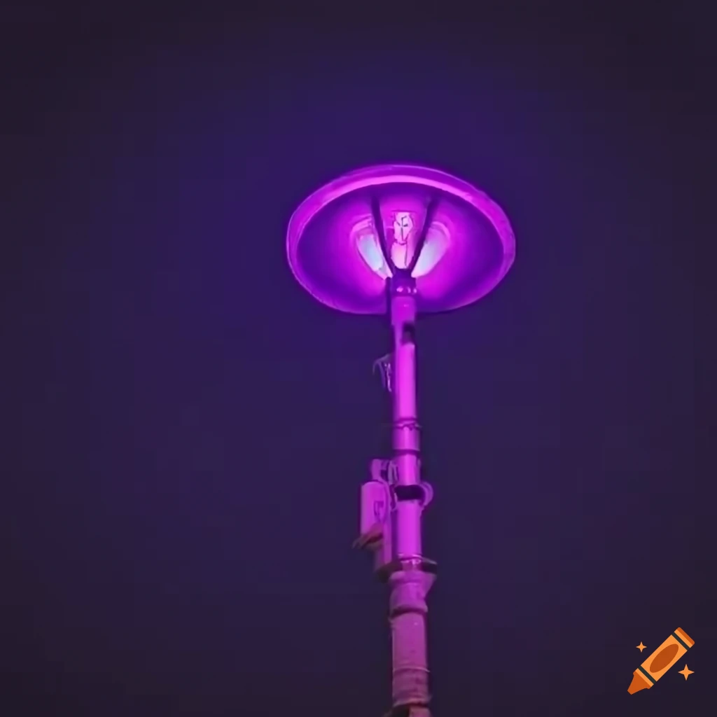 Purple antenna in cyberpunk style with purple lights on Craiyon