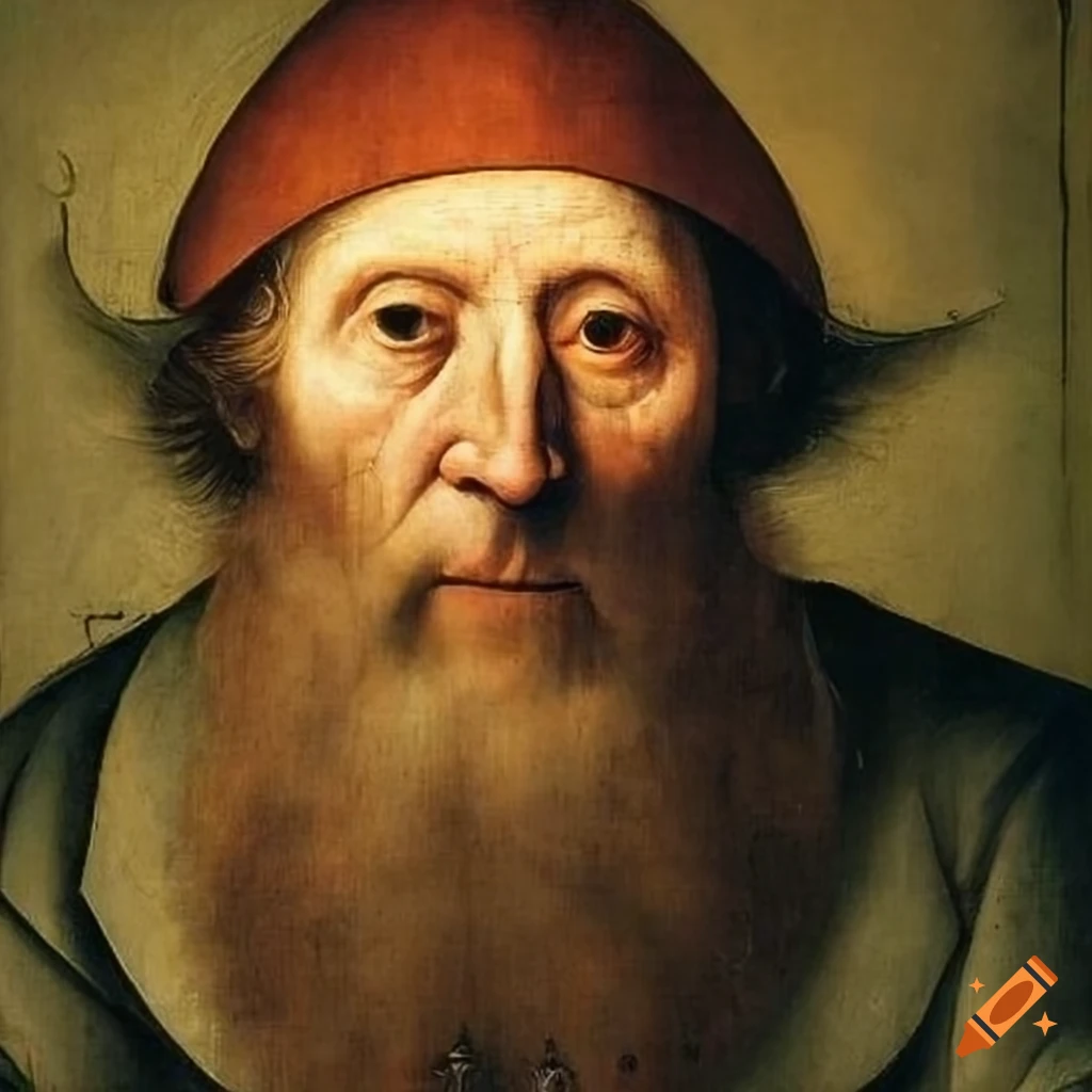 Hieronymus Bosch self portrait on Craiyon