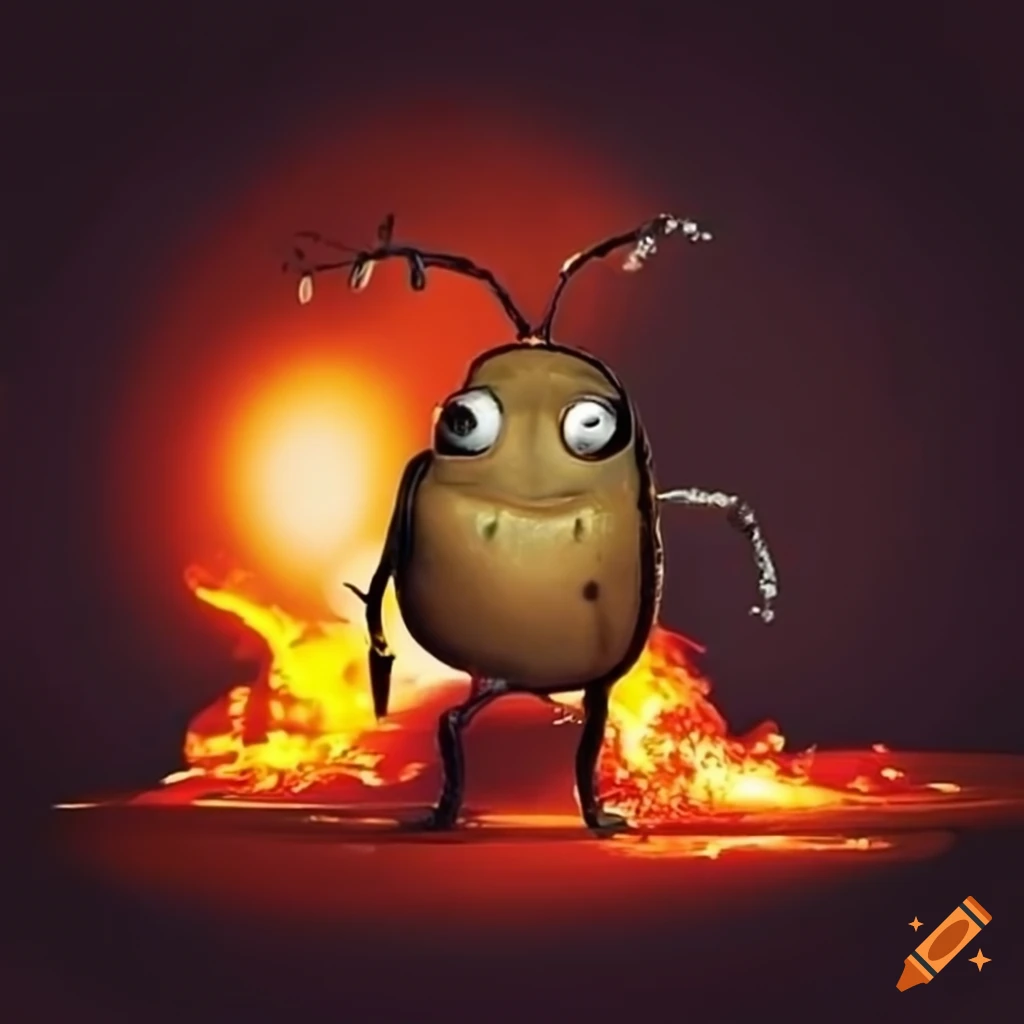 Quirky funny black bug with explosion on Craiyon