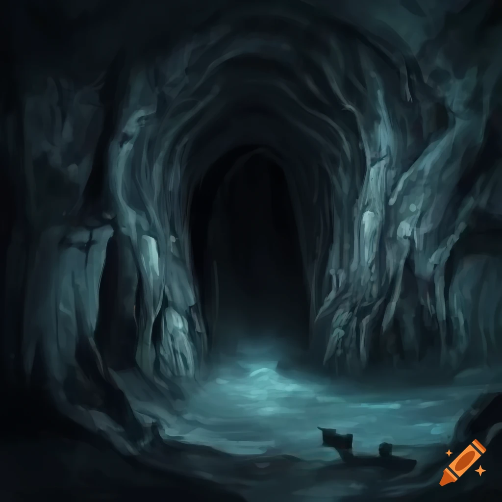 Inside moolok's cursed cave tunnel in a visionary fantasy setting on ...