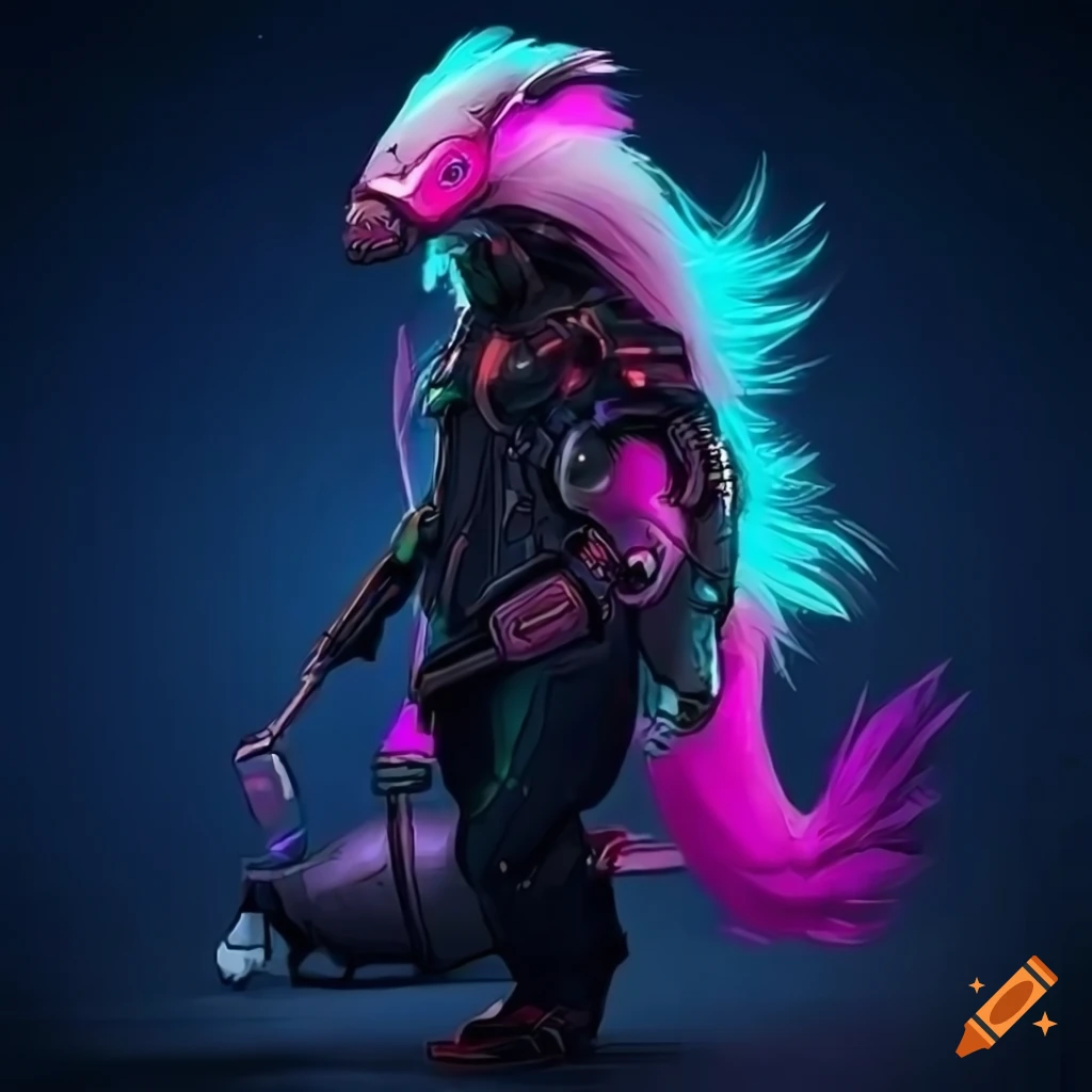Cyberpunk cyborg skunk on Craiyon