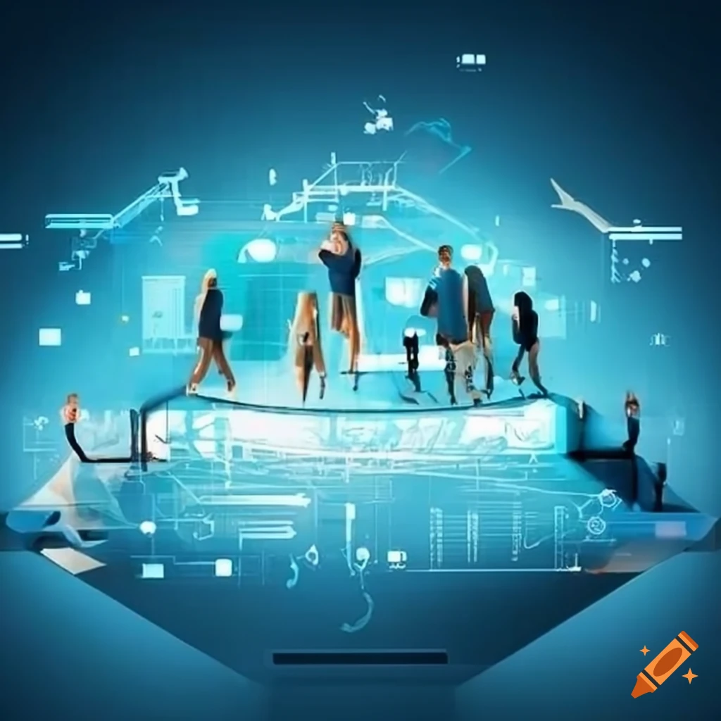 Efficient team at a project management board working on complex ...