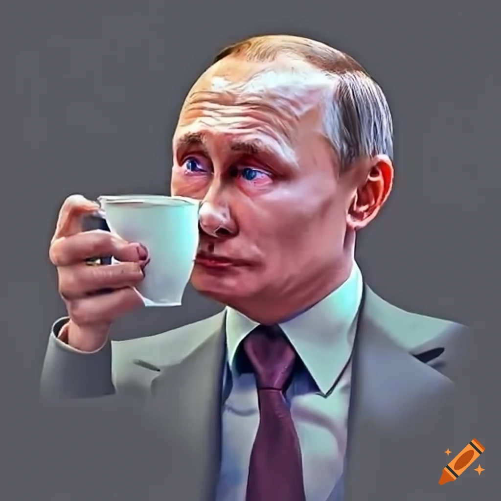 Putin enjoying a cup of tea on Craiyon