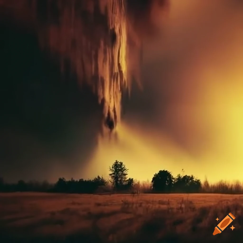 Desolate countryside landscape after a nuclear war on Craiyon