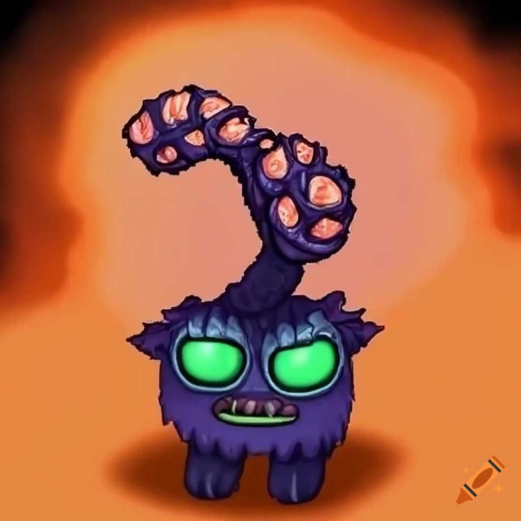 Shadow plant water fire monster from my singing monsters on Craiyon