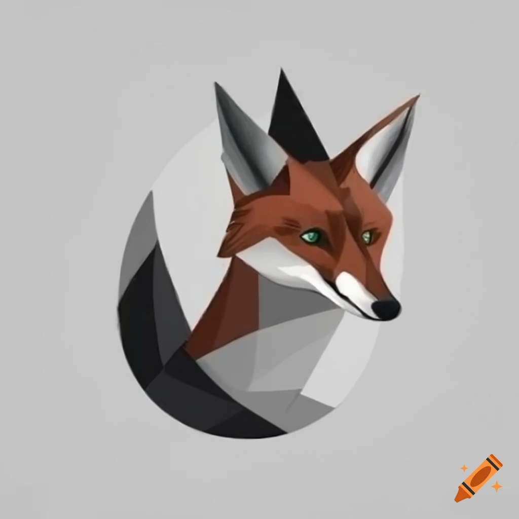 Geometric stylish sketch of a fox on Craiyon