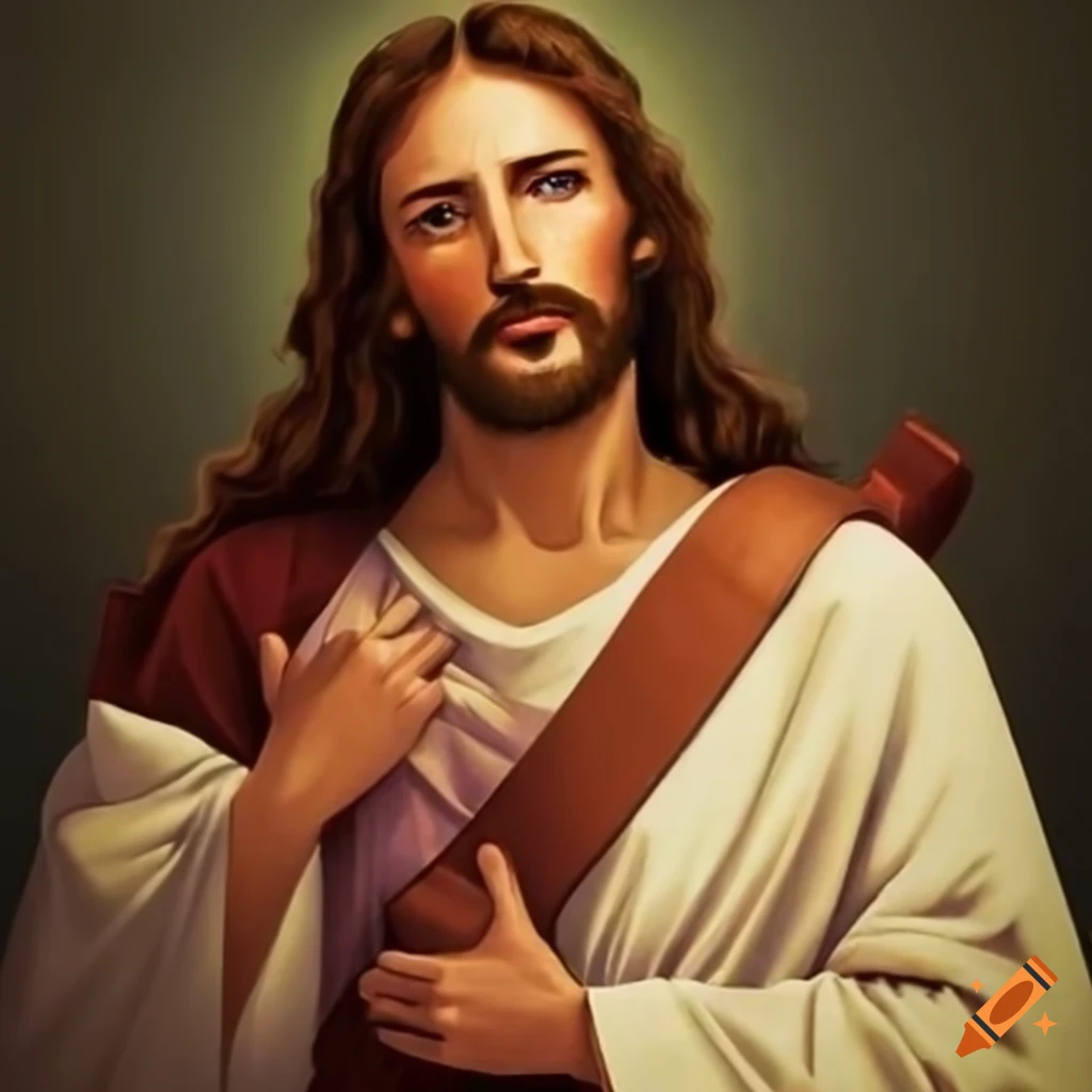 Jesus wearing a fanny pack on Craiyon