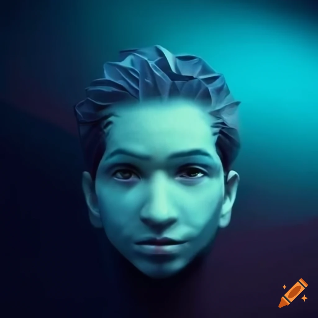 3d low polygon face in playstation one style on Craiyon