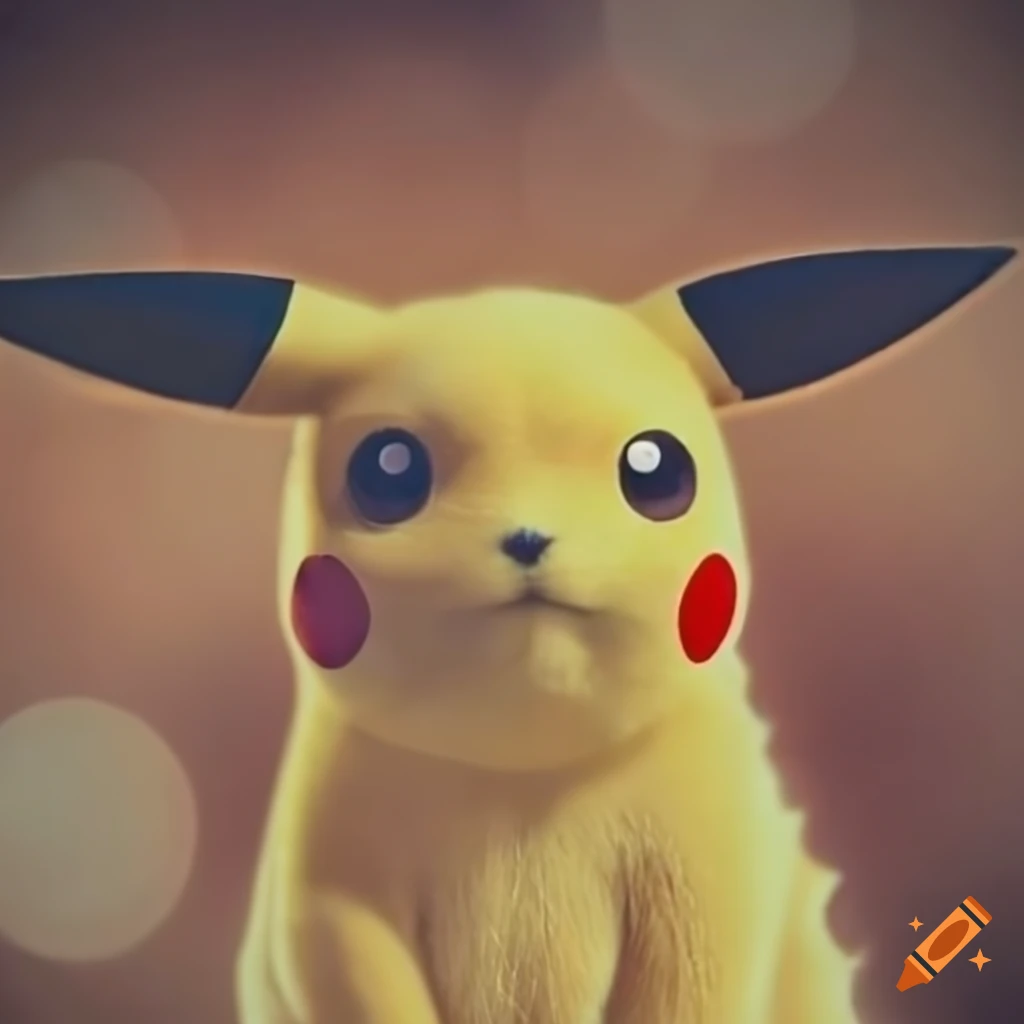 Pikachu portrait with bokeh effect on Craiyon
