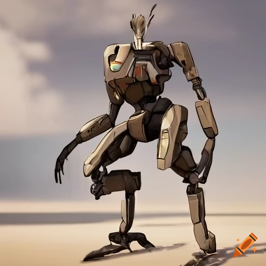 Sleek and sophisticated mech design on Craiyon