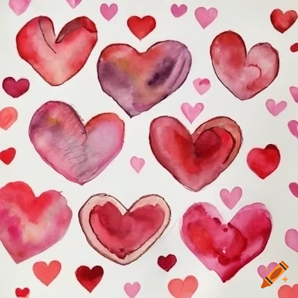 Lots of love hearts on Craiyon