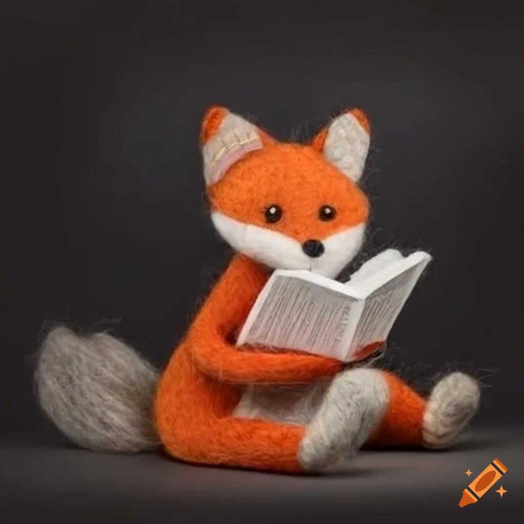 Toy fox reading a fairytale on Craiyon