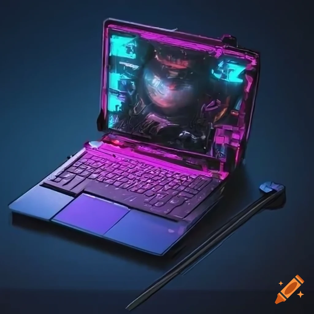 Cyberpunk laptop on Craiyon