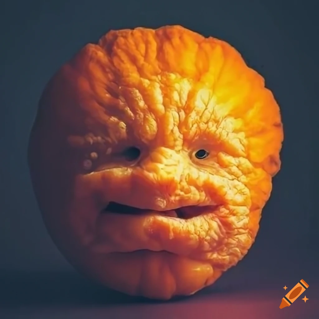 Weird orange with a face on Craiyon
