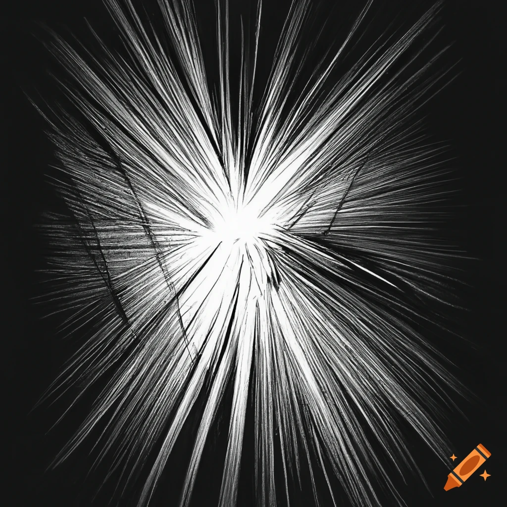 Light rays emanating from wooden planks in charcoal drawing on Craiyon