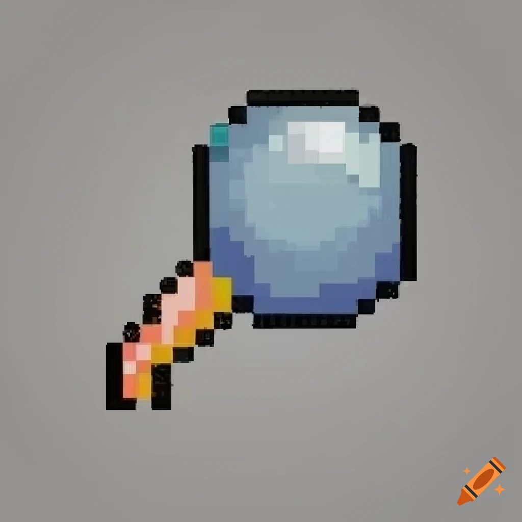 Magnifying glass pixel art on Craiyon