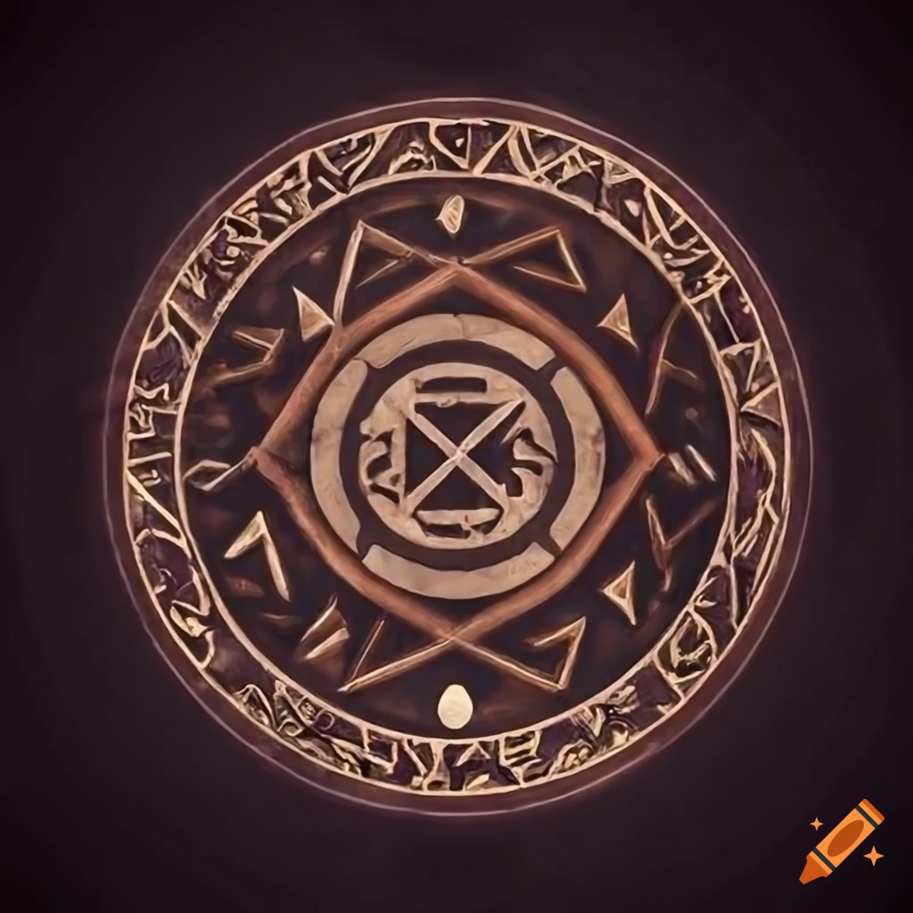 Magic summoning circle with nordic runes texture on Craiyon
