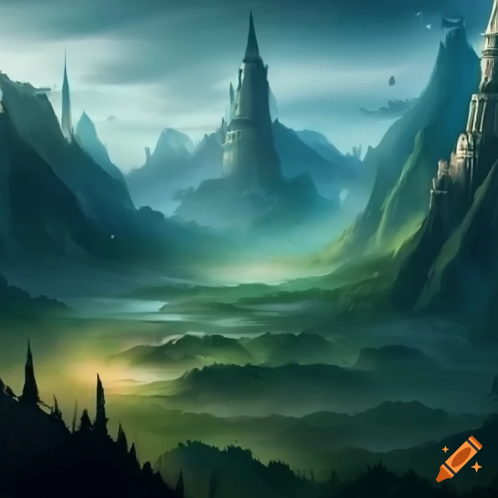 Fantasy kingdom landscape on Craiyon